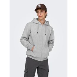 Only & Sons Only & Sons Herren ONLY & SONS Kapuzensweatjacke &raquo;CERES LIFE ZIP THR. HOODIE SWEAT&laquo; grau M