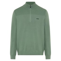 BOSS Green Strickpullover Stehkragen mit Rei&szlig;verschluss, Regular Fit Open Green358 XL XL Pullover von BOSS Green Menswear