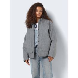 Noisy may Damen Noisy may Blusenjacke &raquo;NMHALSTON L/S BOMBER JACKET WVN NOOS&laquo; grau M