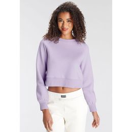 LSCN BY LASCANA Sweatshirt, mit Ziernähten, Loungeanzug lila 40/42 40/42 Bauchfreies Sweatshirt