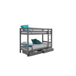 58 aufm Kessel ETAGENBETT Karolina 210x161x105 aus Massivholz in grau | Gr.: onesize