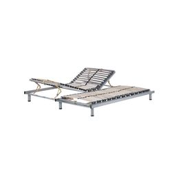 Beliani 2er-Set Manuell Verstellbarer Lattenrost COMFORT in Silber/Heller Holzfarbton | Gr.: onesize