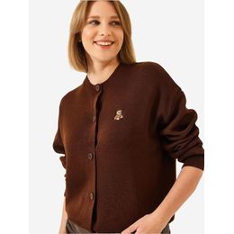 Bianco Lucci Knit Cardigan female Brown size S/L