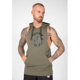 Gorilla Wear Tanktop mit Kapuze - Lawrence - Dunkelgrün | Gr.: 4XL