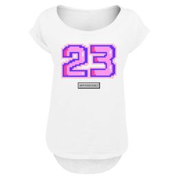 F4NT4STIC Long Cut T-Shirt Pixel 23 pink in weiß | Gr.: S