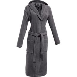 REDBEST Frottier Unisex-Bademantel mit Kapuze Chicago in anthrazit | Gr.: S