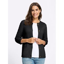 WITT WEIDEN Rundhals-Strickjacke in schwarz | Gr.: 40