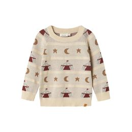 Lil'Atelier Pullover Jungen Gr&ouml;&szlig;e 110 elfenbein / braun / rostrot