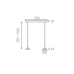 Knapstein-Germany Daja-2 Pendelleuchte Mattnickel