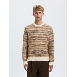 Selected Pullover Herren Gr&ouml;&szlig;e L creme / camel / dunkelbeige