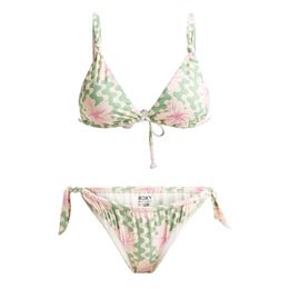 Roxy Bikini 'Hibiscus Daze' Damen Gr&ouml;&szlig;e XL hellgr&uuml;n / hellpink