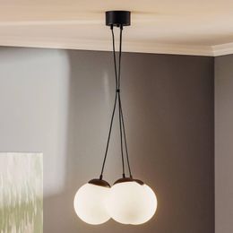 H&auml;ngelampe Lima Opalglas schwarz 3-flammig B&uuml;ndel