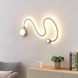 LINDBY Rion LED-Wandleuchte, nickel