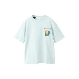 Mango Kids T-Shirt 'MINECLUB' Jungen Gr&ouml;&szlig;e 116 azur / pastellblau / hellbraun / wei&szlig;