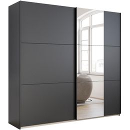Schwebetürenschrank Rauch "Kleiderschrank Drehtürenschrank Schrank Garderobe KRONACH TOPSELLER", grau (graumetallic, griffleisten grau, 1 spiegel), B:218cm H:210cm T:59cm, Holzwerkstoff, Schränke, Schwebetürenschrank, mit Spiegel und viel Stauraum, Metallgriffleisten, MADE IN GERMANY