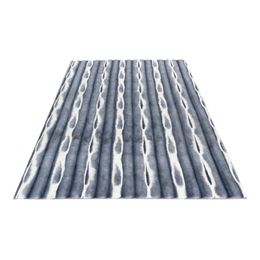 Teppich Obsession "My Waves 305", blau, B:40cm H:22mm L:60cm, Polyester, Teppiche, Teppich, Uni Farben, Hoch-Tief Effekt, besonder weich, Wohnzimmer