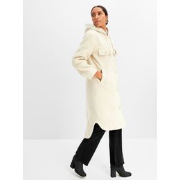 Kurzmantel Inspirationen, Damen, Gr. 46, beige (ecru), 100% Polyester, unifarben, unifarben mit Farbeinsatz, unifarben mit Farbeins&auml;tzen, M&auml;ntel Kurzmantel