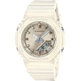 Chronograph Casio G-SHOCK, weiß (creme, weiß), Armbanduhren, Damen, Quarzuhr, Armbanduhr, Damenuhr, Herrenuhr, Stoppfunktion, Resinband
