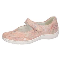 Waldl&auml;ufer WALDL&Auml;UFER Damen Riemchenballerina "HENNI", Gr. 6,5apricot mutli, Veloursleder, Schuhe, Halbschuh, Komfortschuh in Schuhweite H (= sehr weit)