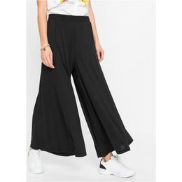 Culotte bonprix "Jersey-Culotte mit weitem Bein", Damen, Gr. 48/50 (XL), N-Gr, schwarz, Obermaterial: 70% Modal, 30% Polyester, loose fit, Hosen Culotte, Jersey-Culotte mit weitem Bein