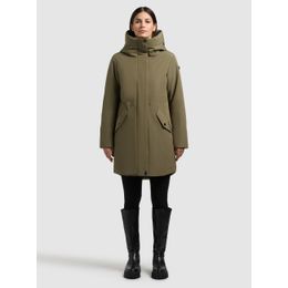 Kurzmantel Khujo "DIANCE", Damen, Gr. L, scrub grün, Canvas, 100% Polyester, unifarben, eingesetzt elastischer Bund mit Windstopper, Mäntel Kurzmantel