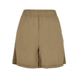 Stoffhose Urban Classics "Urban Classics Damen Ladies Modal Shorts", Damen, Gr. XS, US-Gr&ouml;&szlig;en, khaki, 77% Modal, 23% Polyester, unifarben, loose fit, Hosen Stoffhose