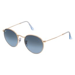 Ray-Ban RB3447 | Unisex-Sonnenbrille | Fassung: Vollrand, Rund, Metall, Gold | Glasfarbe: Blau