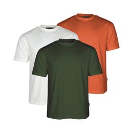 Pinewood T-Shirts 3er-Pack White/Pine/Burned Orange (Größe: XL)