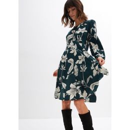 bonprix Schwingendes Kleid aus Viskose, gr&uuml;n, Gr.42, luftiges viskose Kleid