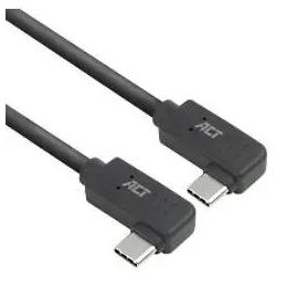 ACT USB-C Kabel 2M links/rechts gewinkelt auf links/rechts gewinkelt USB 3.0 10Gbps 60W Schwarz