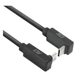 ACT USB-C Kabel 1M oben/unten gewinkelt zu oben/unten gewinkelt USB 3.0 10Gbps 60W Schwarz