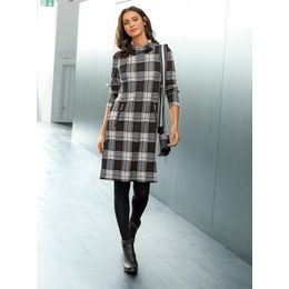 WITT Damen Jerseykleid im Jacquard-Karomuster, graphit-kariert, Gr&ouml;&szlig;e 36