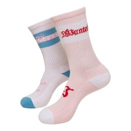 MisterTee Damen Basicsocken "MisterTee Unisex Trust Wanted Socks 2-Pack", Gr. 47lightrose, wei&szlig;, Baumwolle, Elasthan, Polyester, Socken