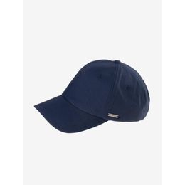 Tom Tailor Herren Baseball Cap, blau, unifarben, Canvas, Baumwolle, Caps, mit dezenter Fischgr&auml;tenstruktur