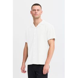Blend Herren Kurzarmhemd "BHBOBBY Shirt cuba", wei&szlig;, Basic, Gr. XXL, unifarben, 55% Leinen, 45% Viskose, Hemden, L&auml;ssiges Kurzarmhemd mit Cuba Kragen