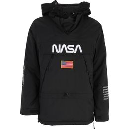 Windbreaker MisterTee "MisterTee Herren NASA Windbreaker", Damen, Gr. S, schwarz, 100% Polyamid, unifarben, normal, Rundhals, Jacken Windbreaker
