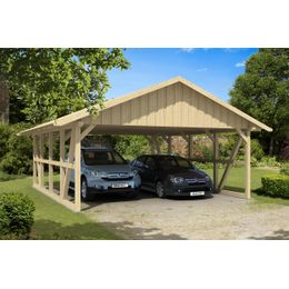 Skan Holz Doppelcarport SKANHOLZ, beige, Carports, "Schwarzwald", mit Dachschalung