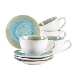 Mäser MÄSER Tasse "FROZEN, Tassen-Set, Steinzeug", Ø 10cm x 6,5cm, 270ml, 8 Stk.grün, Trinkgefäße