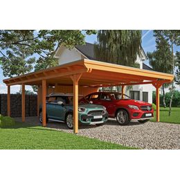 Skan Holz Doppelcarport SKANHOLZ, braun, Carports, "Emsland"