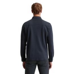 Marc O'Polo MARC O'POLO Herren Langarmhemdschwarz navy, Gr. XXL, Jersey, Obermaterial: 100% Baumwolle, Hemden, aus Jersey, regular fit, leicht, flie&szlig;end,