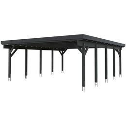 Doppelcarport Kiehn-Holz, grau, Carports, "KH 330 / KH 331", Stahl-Dach, versch. Farben