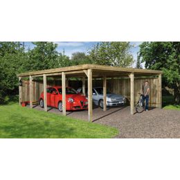 Doppelcarport Weka, braun, Carports, "Gr. 3"