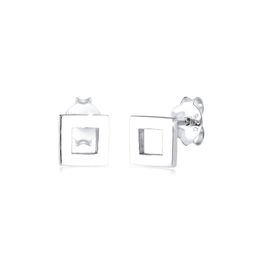 Elli Damen Paar Ohrstecker "Ohrstecker Quadrat 925 Sterling Silber", onesize, ohne Stein, Silber 925 (Sterlingsilber), silber, Silber 925