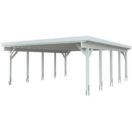 Doppelcarport Kiehn-Holz, wei&szlig;, Carports, "KH 330 / KH 331", Stahl-Dach, versch. Farben