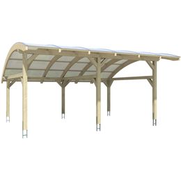 Skan Holz Doppelcarport SKANHOLZ, wei&szlig;, Carports, "Schwaben", 648x630cm