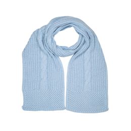 Damen Strickschal "Warm"blau, Basic, Collezione Alessandro, unifarben, Polyacryl, Modetücher, mit Zopfmuster und dezentem Glitzer