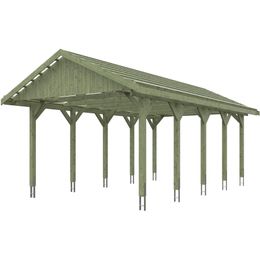 Skan Holz Einzelcarport SKANHOLZ, gr&uuml;n, Carports, "Wallgau", mit Dachlattung