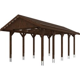 Skan Holz Einzelcarport SKANHOLZ, braun, Carports, "Wallgau", mit Dachlattung