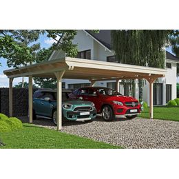 Skan Holz Doppelcarport SKANHOLZ, beige, Carports, "Emsland", versch. Farben