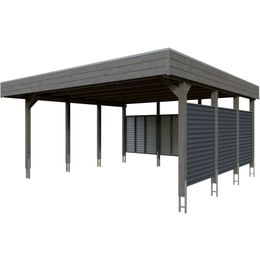 Skan Holz Doppelcarport SKANHOLZ, grau, Carports, "Friesland Set 13"